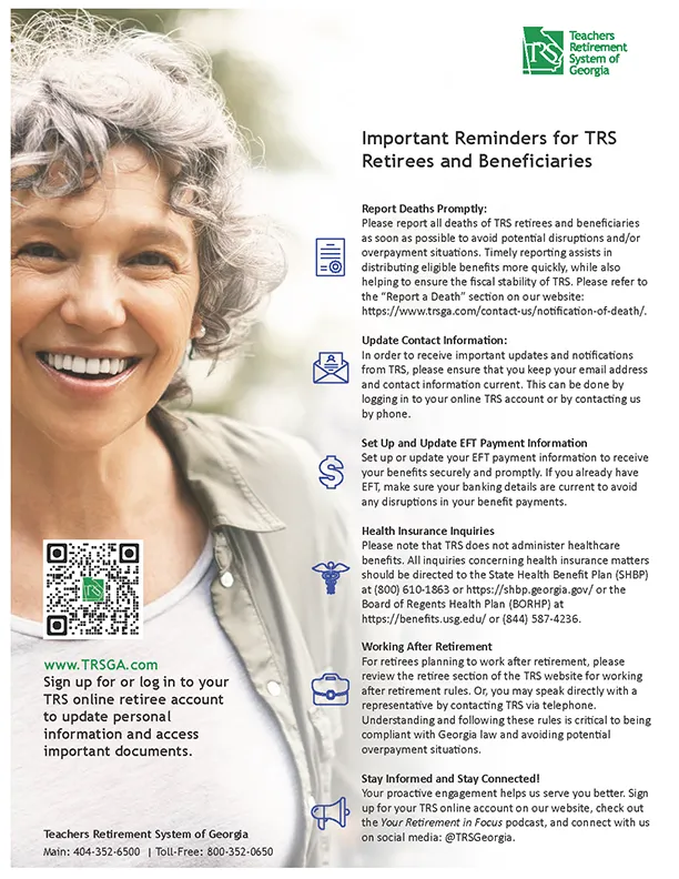 Hello, Retirees! | Teachers Retirement System of Georgia – TRS